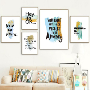 English Inspirational Phrases Sentences Poster Canvas Print Painting ...