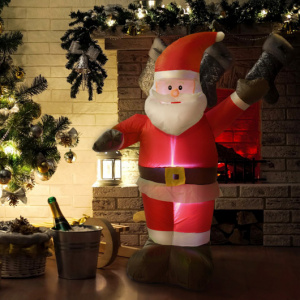 4 ft Airblown Inflatable Christmas Santa Claus Lighted Decoration ...