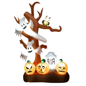 Inflatable Halloween dead tree With Ghosts, Pumpkins, and Tombstone ...