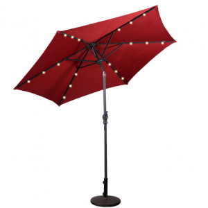 Solar Power LED Patio Umbrella with Crank Tilt, 9 Feet - dynacart